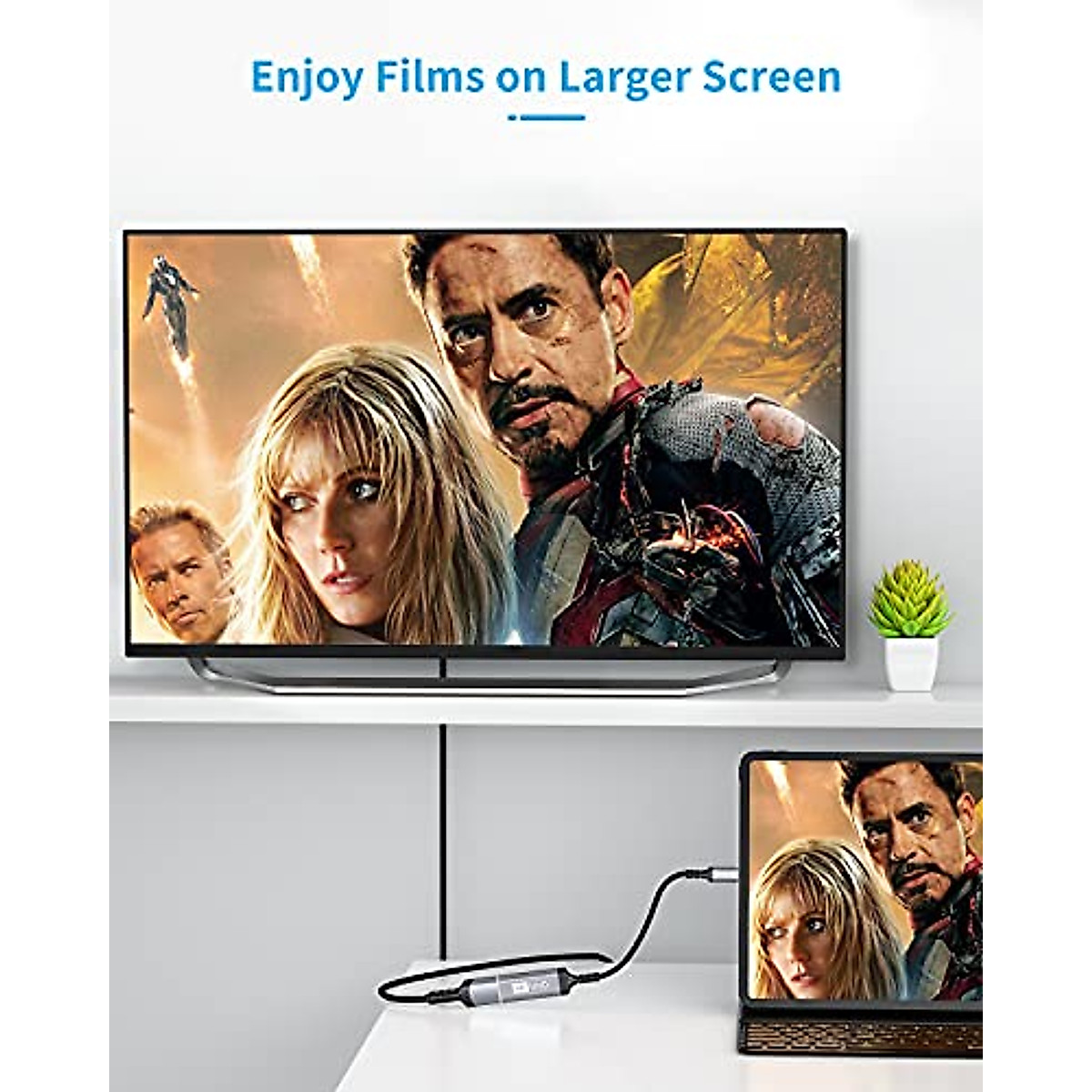 Sniokco USB C to HDMI Adapter, High Speed Portable Type C to HDMI Converter for Home Office, Aluminum, Compatible with i.Phone 15 Pro/Max, MacBook Pro/Air, Surface, i.Pad Pro/Air, XPS, G,alaxy S8-S23