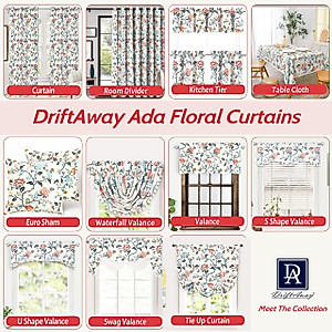 DriftAway Ada Floral Botanical Print Flower Leaf Lined Thermal Insulated Room Darkening Blackout Grommet Window Curtains 2 Layers Set of 2 Panels Each 52 Inch by 84 Inch Ivory Orange Teal