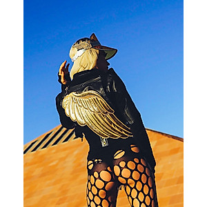 Fydelity Quiver Angel Wings Backpack/Sling Bag Crossbody Festival Bag for Women Rave Bag Retro Crossbody Bag Cute Fanny Pack for Women Fashionable Concert Rave Bag - Gold Holographic