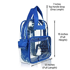 DALIX Wholesale Clear Backpacks Small Book Bags 50 Pcs in Royal Blue