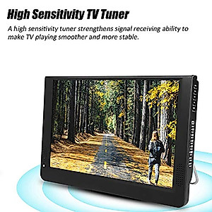 Small Flatscreen TV, Portable Widescreen LCD Display, 12" Portable Widescreen LCD TV with Remote Control Color Screen 1080P ATV/UHF/VHF, 1280800 Digial TV and ATV Support AV in/Out, MMC Card
