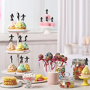 Gyufise 24Pcs 70's Disco Dancing Cupcake Topper 70's Disco Cake Decorations Disco Cupcake Picks for Disco Ball Music Theme Party Birthday Party Wedding Party Decorations