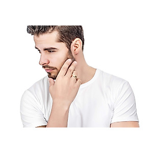 Jstyle Stainless Steel Rings for Men Wedding Ring Cool Simple Band 3 Pcs A Set (8 MM - width and size - 9)