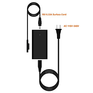 BatPower High Power Delivery Slim 120W Surface Charger Compatible with Microsoft Surface Book Laptop 4 3 2 1 Surface Pro 9 8 X 7 6 5 4 3 Go Power Supply 102W Adapter with Dual USB Quick Charge 3.0