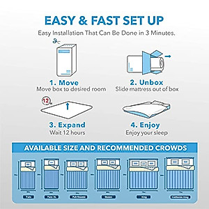 MLILY 12 Inch Queen Memory Foam Mattress in a Box, CertiPUR-US Certified Made in USA, Cooling Gel Foam Mattress, Medium Firm Double Mattress for Pressure Relief, White