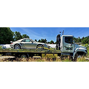 Mytee Products 8 Point Roll Back Vehicle Tie Down Kit with Chain Extension on Both Ends - 18 FT Straps, Ratchet Handles - Working Load Limit 3333 LB - Tow Truck Straps Car Hauler Tie Down System