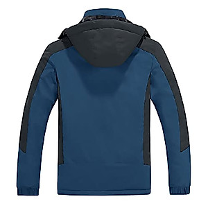 BIYLACLESEN Mens Winter Coats Soft Shell Jacket Mens Tactical Jacket Parka Jacket Men Warm Jacket Ski Coats Snowboard Jacket