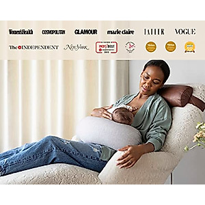 bbhugme Adjustable Nursing Pillow - Breastfeeding, Bottle Feeding, Baby Support - Adjustable Firmness and Fit - Washable Pillow Cover - Grey Melange