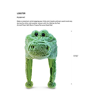 DolliBu Alligator Plush Hat - Soft Stuffed Animal Winter Hat, Novelty Alligator Hat with Cozy Fleece, Warm Fluffy Beanie, Funny Adults and Kids Hat with Ear Flaps For Halloween or Cosplay - One Size