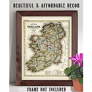 Ireland Map from 1844-11x14 Unframed Art Print Poster - Great Vintage Irish Home Decor Gift Under $15