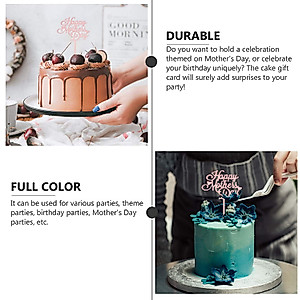 Mother's Day Cake Topper, 10pcs Acrylic Happy Mother's Day Cupcake Topper for Birthday Mother's Day Cake Party Decoration Supplies (Pink -1)