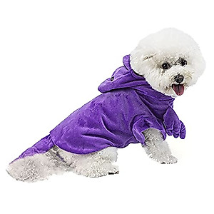 Mogoko Purple Dinosaur Dog Costumes Halloween Cosplay Pet Costume Dog Hoodie for Puppy Small Dog Cat Cute Cat Apparel Size XL