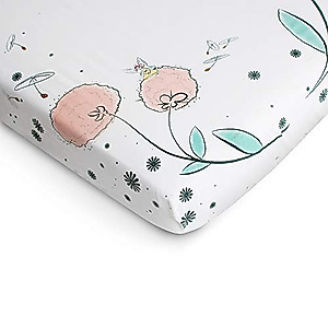 JumpOff Jo - Fitted Crib Sheet, Super Soft Breathable 100% Cotton Baby Crib Sheet for Standard Crib Mattresses and Toddler Beds, 28 in. x 52 in. - Fairy Blossom