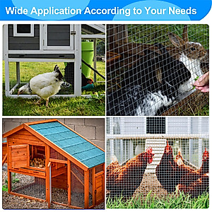 KANERS Black PVC Vinyl Coated Wire Mesh Hardware Cloth 1/2 in 48”x50’ 19 Gauge, Welded Wire Fencing Chicken Wire Mesh Roll Cage Wire Netting