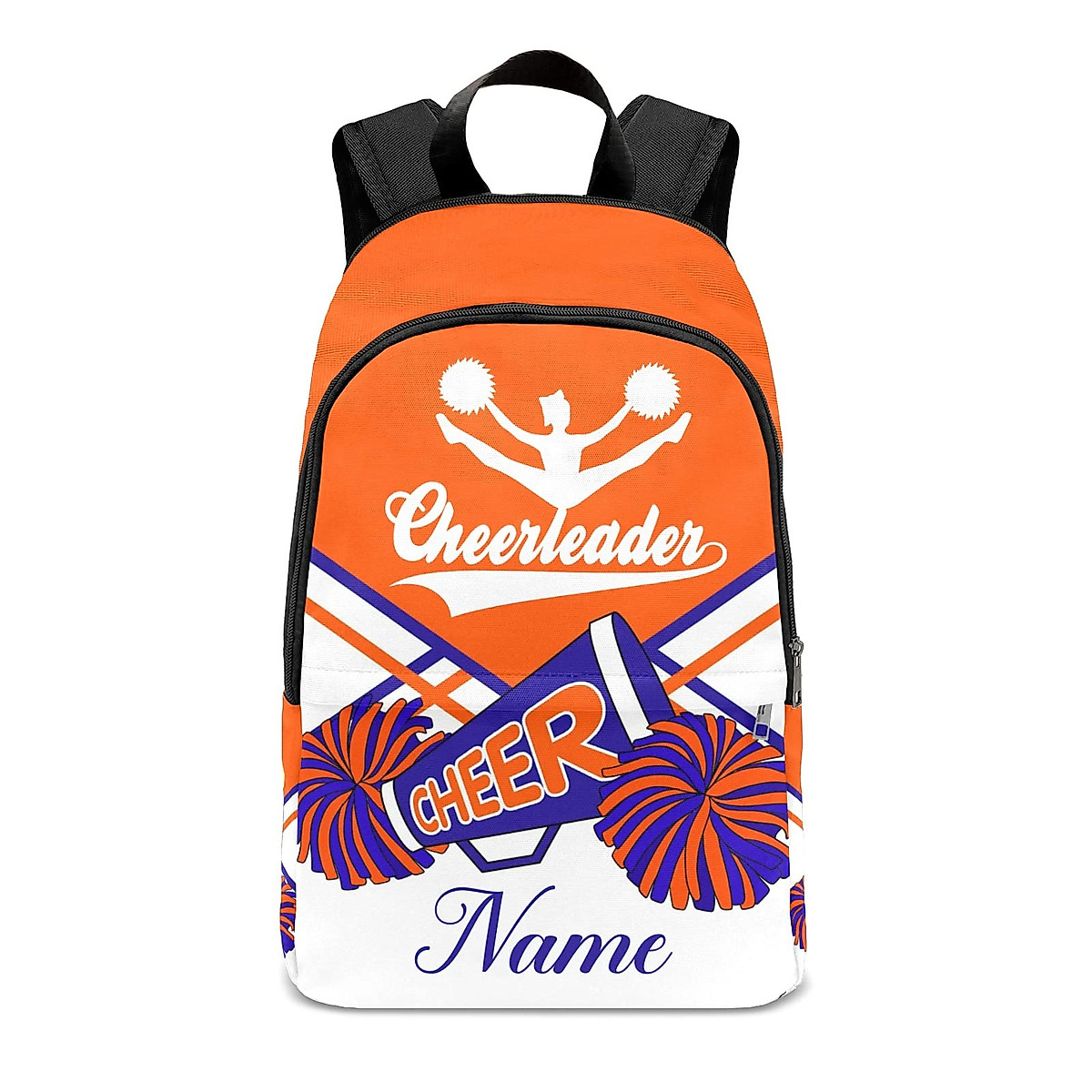 zaaprintblanket Personalized Cheerleader Cheer Orange Blue Backpack Casual Daypack Bag for Man Woman