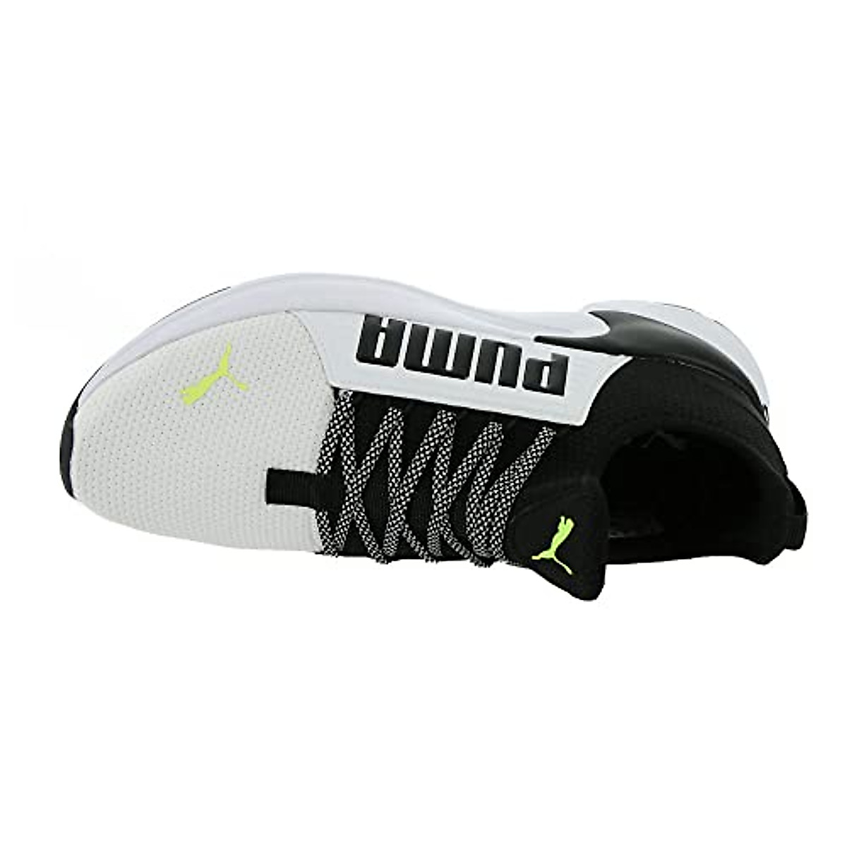 PUMA Men's SOFTRIDE PREMIER SLIP-ON Sneaker, Puma White-Puma Black-Yellow Alert, 9