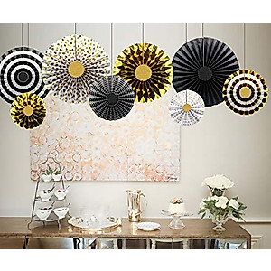 KAXIXI Party Hanging Paper Fans Decorations, Wedding Birthday Bachelorette Bridal Shower Party Ceiling Hangings Gender Reveal Baby Shower Party Decorations, 8pc