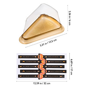 Zerodeko 50pcs Boxes Triangular Cake Box Disposable Cake Containers with Lids Mini Cheesecake Containers Chocolate Boxes Sandwich Sealing Container Cupcake Carrier Takeaway Box A03 Food Pvc
