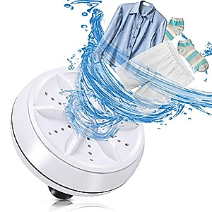 Mini Washing Machine, 3.54in Portable Washing Machine with Suction Cups, 3 in 1 Bubble Cleaning USB Ultrasonic Powered Turbo Washing Machine & Sink Dishwasher for Camping, Travelling, Business Trip