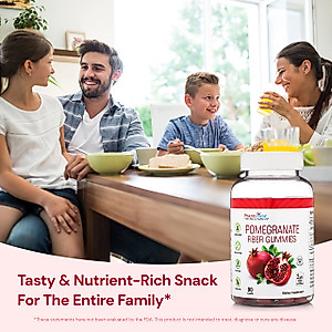 Pharmvista Pomegranate Fiber Gummies for Adults & Kids 100mg - Gluten Free Vegan Pomegranate Supplement Rich in Dietary Fiber Chewables Gummies- 90 Count
