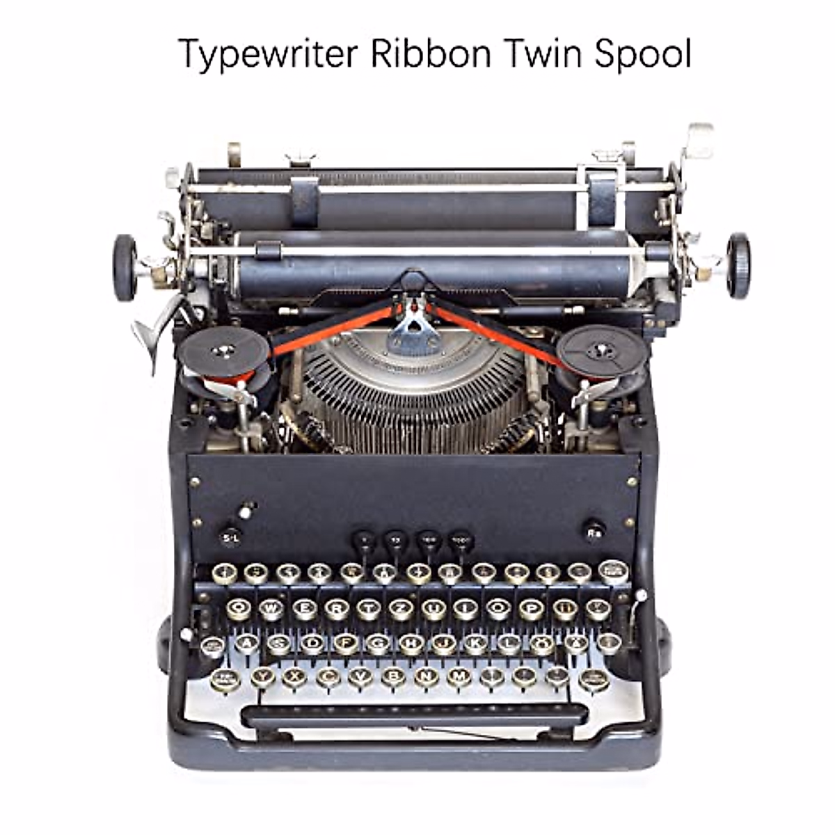 4 Pairs Universal Typewriter Ribbon Twin Spool Replacement 1/2" Pack Compatible with Most Typewriter (Black-Red,Black)