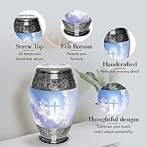 Heavenly Cross Cremation Urns for Adult Ashes Large XL or Small Keepsake Urns for Human Ashes Adult Female & Urns for Ashes Adult Male for Home or Burial