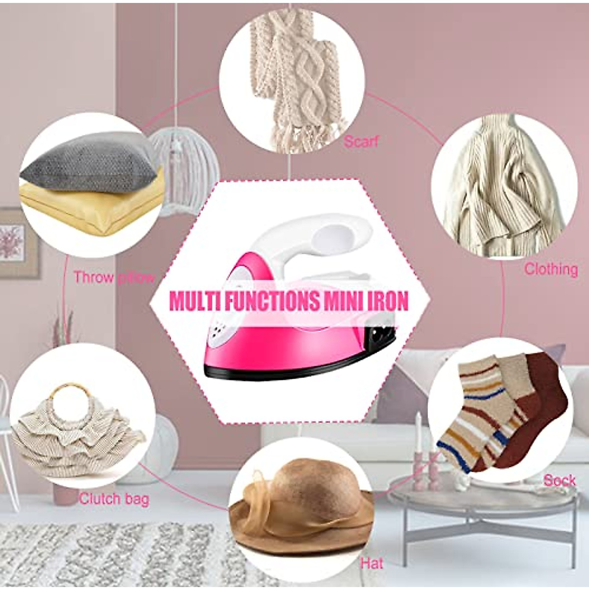 ACHENYUANYUAN Mini Heat Press Small Iron Portable Heat Press Machine Mini Craft Iron with Charging Base Accessories for DIY T-Shirts, Shoes, Bag and Hats Heat Transfer Vinyl Projects