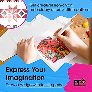 PPD Inkjet Premium Iron-On White and Light Colored T Shirt Transfers Paper LTR 8.5x11” Pack of 20 Sheets (PPD001-20)