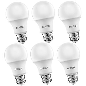 OIRES 60W Equivalent LED Light Bulb 800 Lumens A19 Shape Bulbs 2700K Warm White Non-Dimmable UL Listed 9 Watt E26 Base Suitable for use in Enclosed Fixtures & Damp Locations - 6 Pack