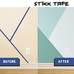 3 Pack 1/4" inch x 60yd STIKK Blue Painters Tape 14 Day Easy Removal Trim Edge Thin Narrow Finishing Masking Tape (.25 in 6MM)