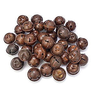 Callenbach 40Pcs 35mm / 1.38inch Rusty Jingle Bells Decorative Vintage Rusted Metal Bells with Star-Shape Cutouts for Christmas Holiday Home DIY Crafts Decoration