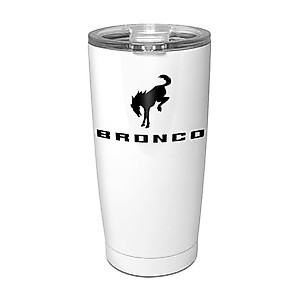iPick Image for Ford Bronco in Full-Color 20 oz Dual-Wall Insulated Stainless Steel White Travel Tumbler