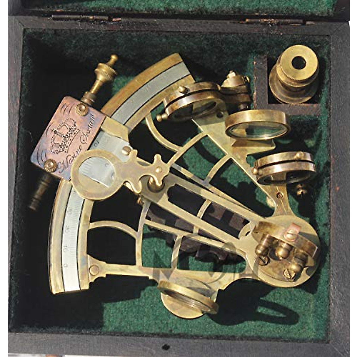 MARINE ART HANDICRAFTS '' Brass Sextant with Compass for Birthday, Wedding, Baptism, Mother's Day, Father's Day, Partner, Best Man, Anniversary, Farewell, Graduation, C-3082
