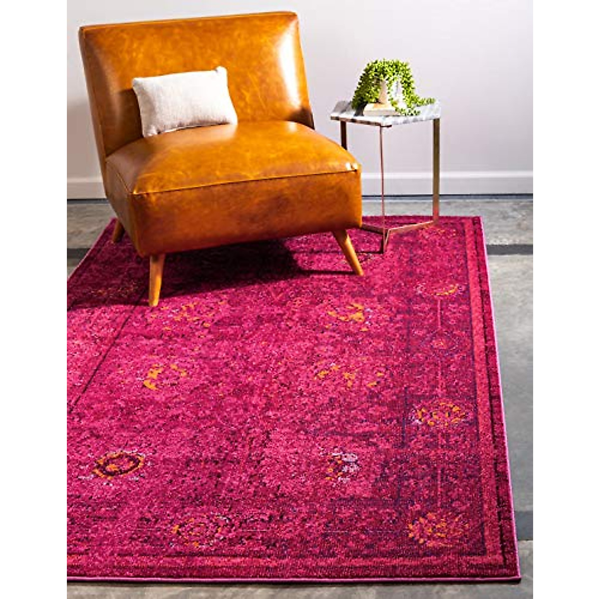Unique Loom Medici Collection Vintage Botanical Traditional Red Area Rug (5' 0 x 8' 0)