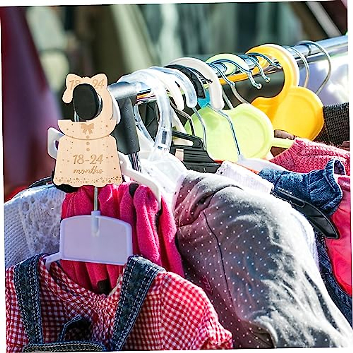 Cabilock 7pcs Closet Divider Kids Wooden Hangers Toddler Hangers Hangers Closet Dividers Baby Hangers Baby Closet Organizer Wood Clothes Rail Wardrobe Baby Hangers for Closet