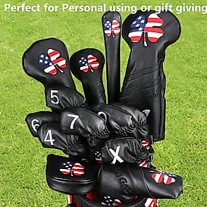 Craftsman Golf USA Clover US Flag Leather Black Golf Putter Blade Head Cover Headcover Magnetic Closure for Scotty Cameron Odyssey