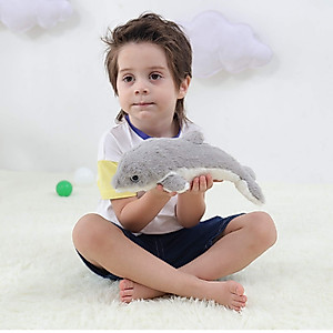 Apricot Lamb Ocean Stuffed Animals Toys Plush Gray Dolphin Sea Animal Soft Cuddly Perfect for Girls Boys (Gray Dolphin, 12 Inches)
