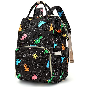 Xunteny Dinosaur Baby Diaper Bag Backpack for Girls Boys, Waterproof Large Maternity Nappy Bags for Mom