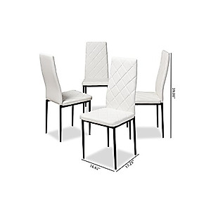 Baxton Studio Blaise Modern and Contemporary White Faux Leather Upholstered Dining Chair