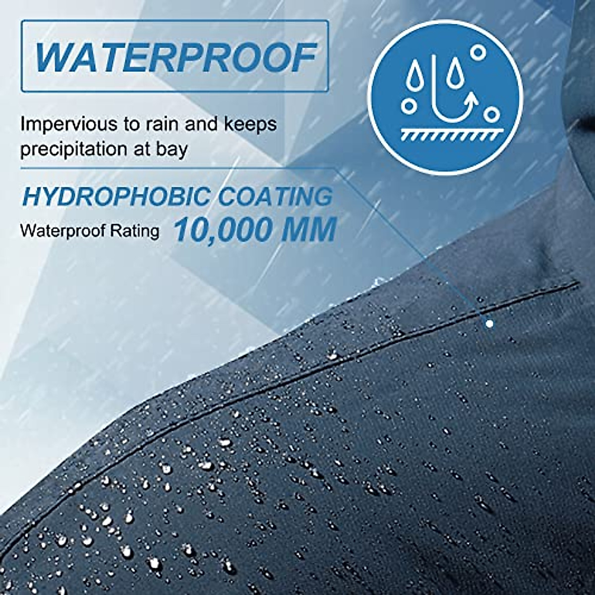 CAMEL CROWN Men's Mountain Snow Waterproof Ski Jacket Detachable Hood Windproof Fleece Parka Rain Jacket Winter Coat Gray Blue X-Large