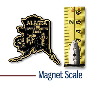 Alaska Small State Magnet by Classic Magnets, 2.2" x 2.2", Collectible Souvenirs Made in The USA