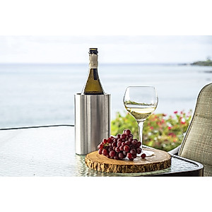 Wine Bottle Chiller, Wine Chiller Bucket with Ice Pack for 750ml White Wine Bottle or Champagne, Stainless Steel Wine Cooler Bucket, Champagne Bucket Perfect Wine Accessories for Wine Lovers