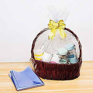 LazyMe Easter Basket Cellophane Shrink Bags, 24x30 inch, Shrink Wrap Bags Large, Clear (20)