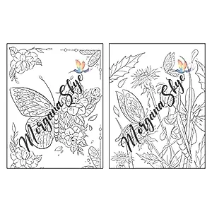 Butterflies Adult Coloring Book: Beautiful Butterfly Designs with Lovely Flowers, Cute Animals and Relaxing Nature Scenes for Stress Relief and Relaxation