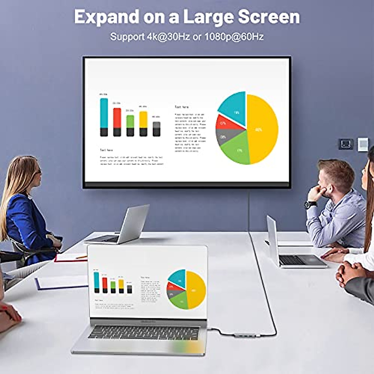 DIGCOOL USB C Hub, 5 in 1 USB C Dongle, USB C to HDMI Multiport Adapter 4K HDMI 2 USB 3.0 Ports SD/TF Card Reader for MacBook, Mac Pro, iPad Pro, XPS, and More