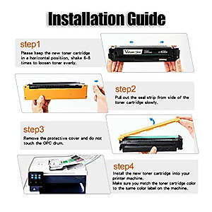 Valuecolor Compatible Toner Cartridge Replacement for HP 201X 201A CF400X CF401X CF402X CF403X CF400A Used in Color Pro MFP M277dw MFP M277c6 M277n M252n M252dw Printer (4 Pack)