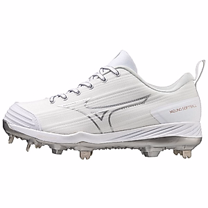 Mizuno Women's Sweep 6 Softball Shoe, White, 11