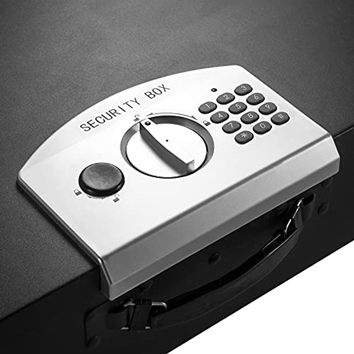 Barska Portable Digital Keypad Lock Box – Secure Travel Safe for Valuables, Steel Construction, Removable Tethering Cable, Backup Keys & Batteries Included