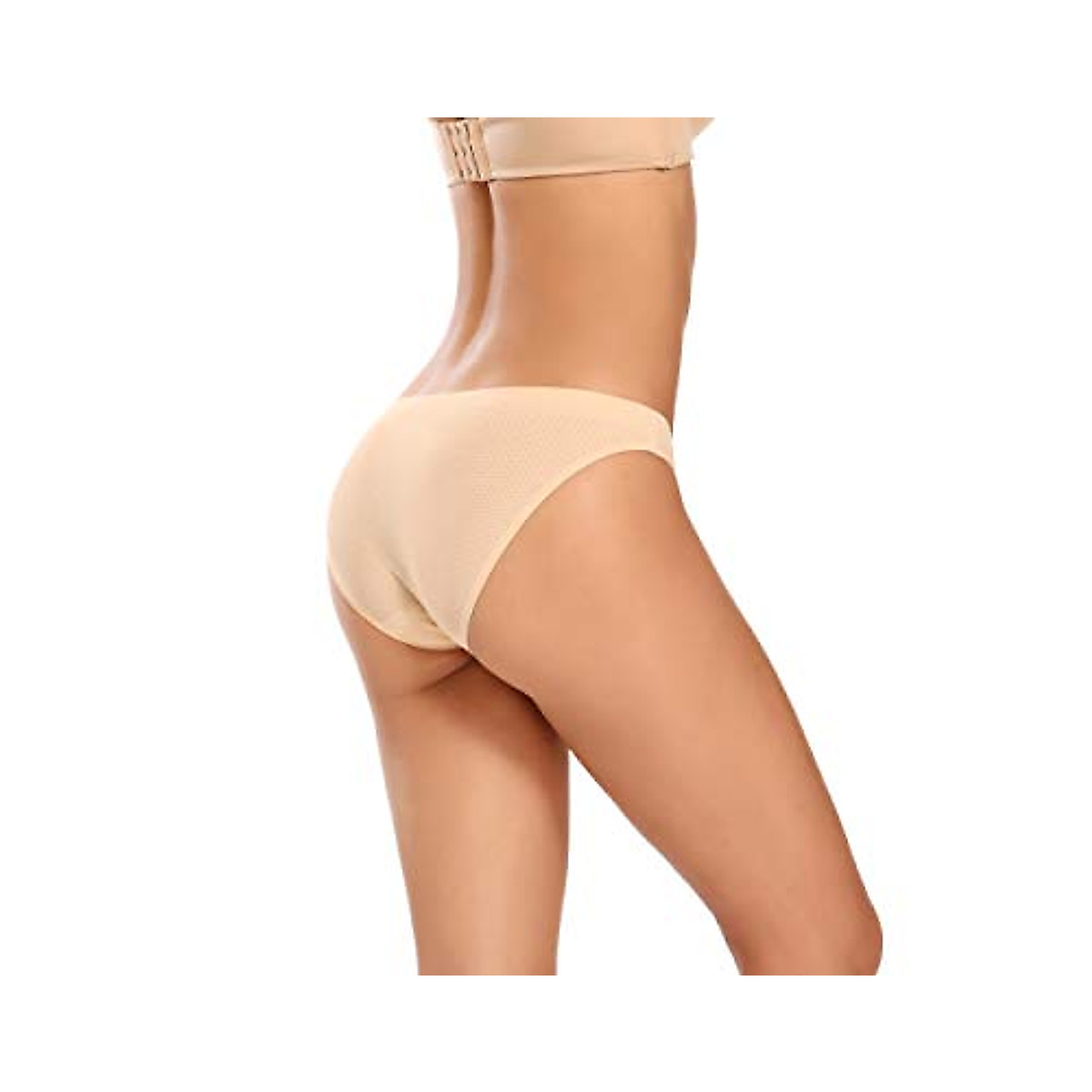 voenxe Womens Seamless Underwear Breathable Stretch Bikini Panties (D-5 Pack Basics, Medium)