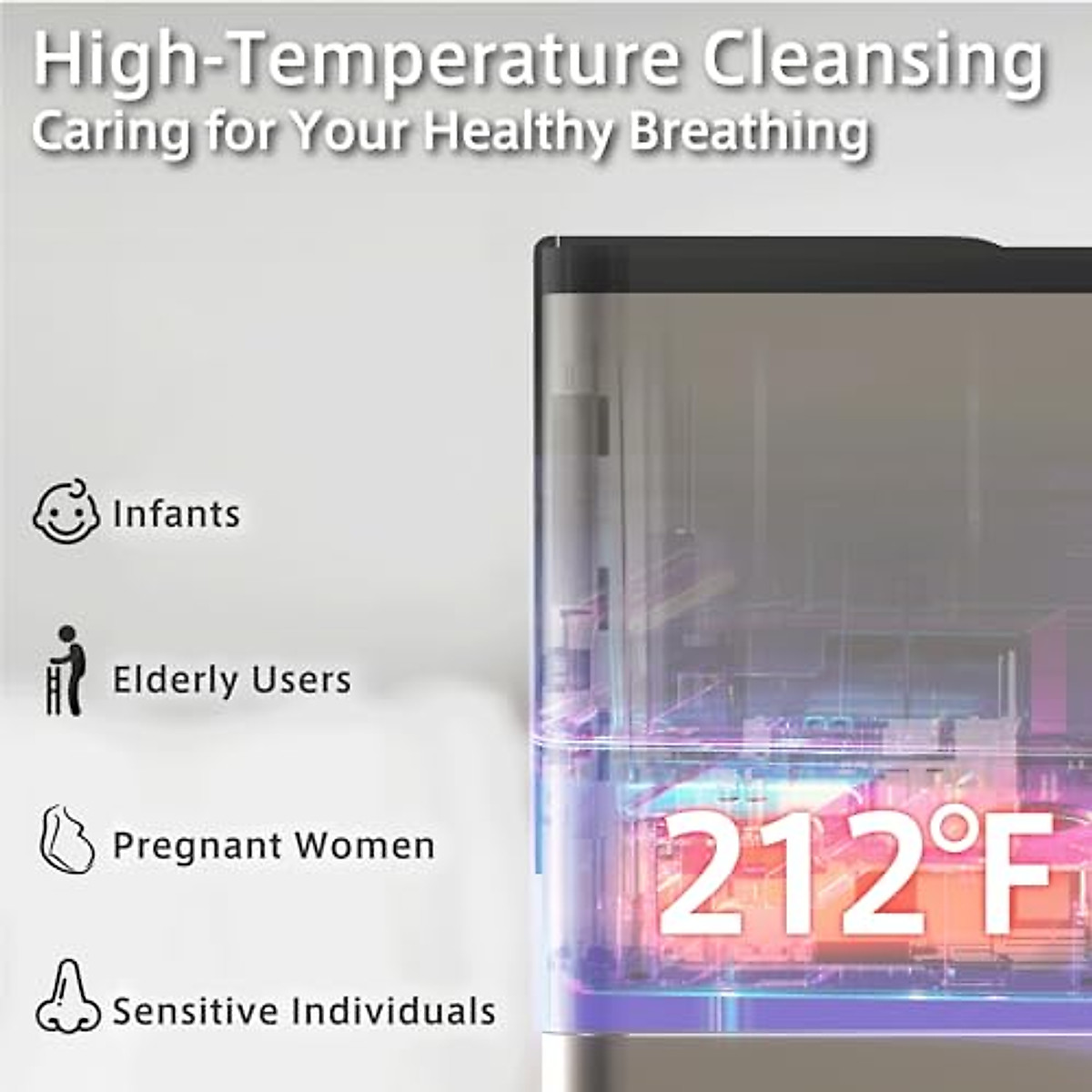 YOKEKON Humidifiers for Bedroom Large Room, 3.4Gal/13L Warm and Cool Mist Humidifiers for Home 1000 sq ft, Quickly & Evenly Humidify Whole House, Top Fill, Aroma Box, Baby Yoga Plants, Silver